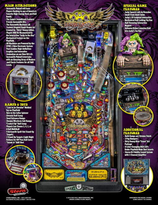 Buy Aerosmith Pro Pinball Machine by Stern Online at $8999