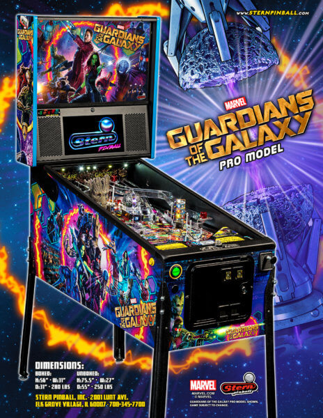 Buy Guardians of the Galaxy Pro Pinball Machine by Stern Online at $7999