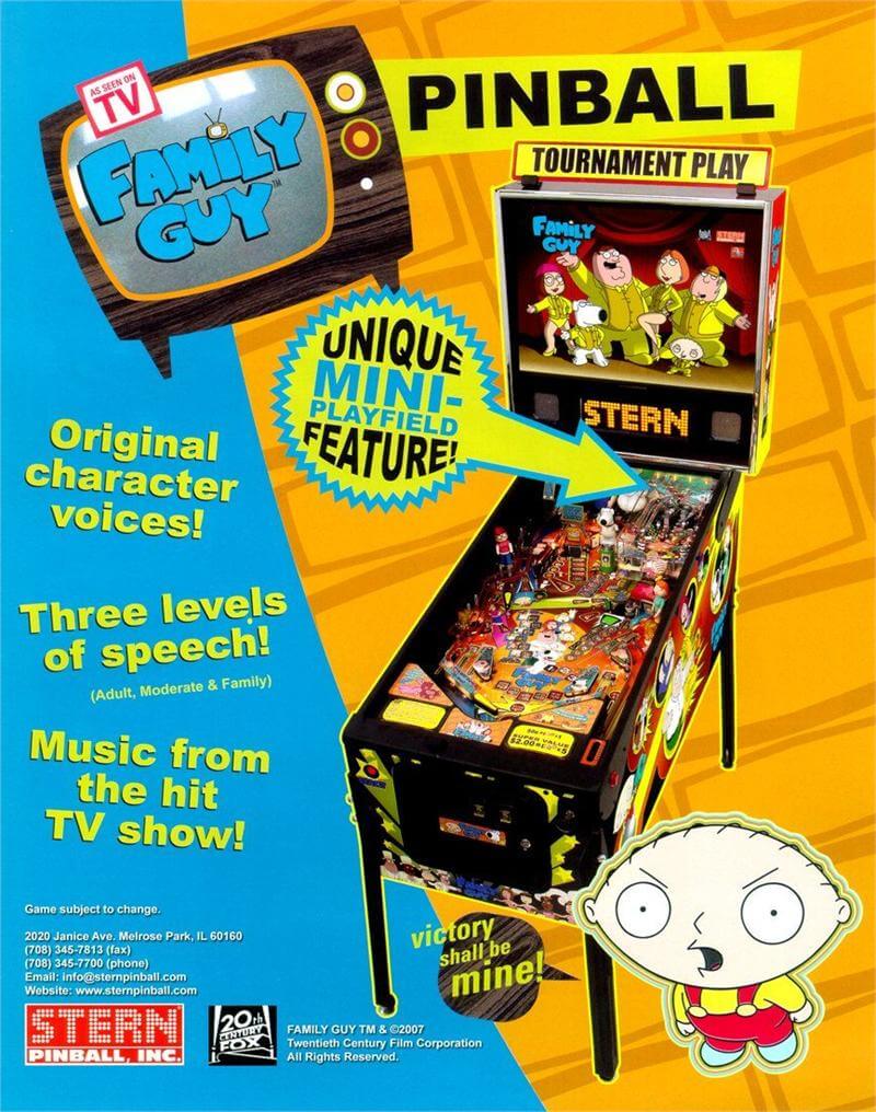 Buy Family Guy Pinball Machine by Stern Online at $9999