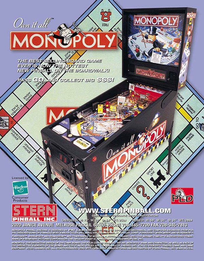 Buy Monopoly Pinball Machine by Stern Online at $7999.00